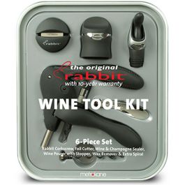 Metrokane Rabbit Wine Tool Kit - Black | LIQ9